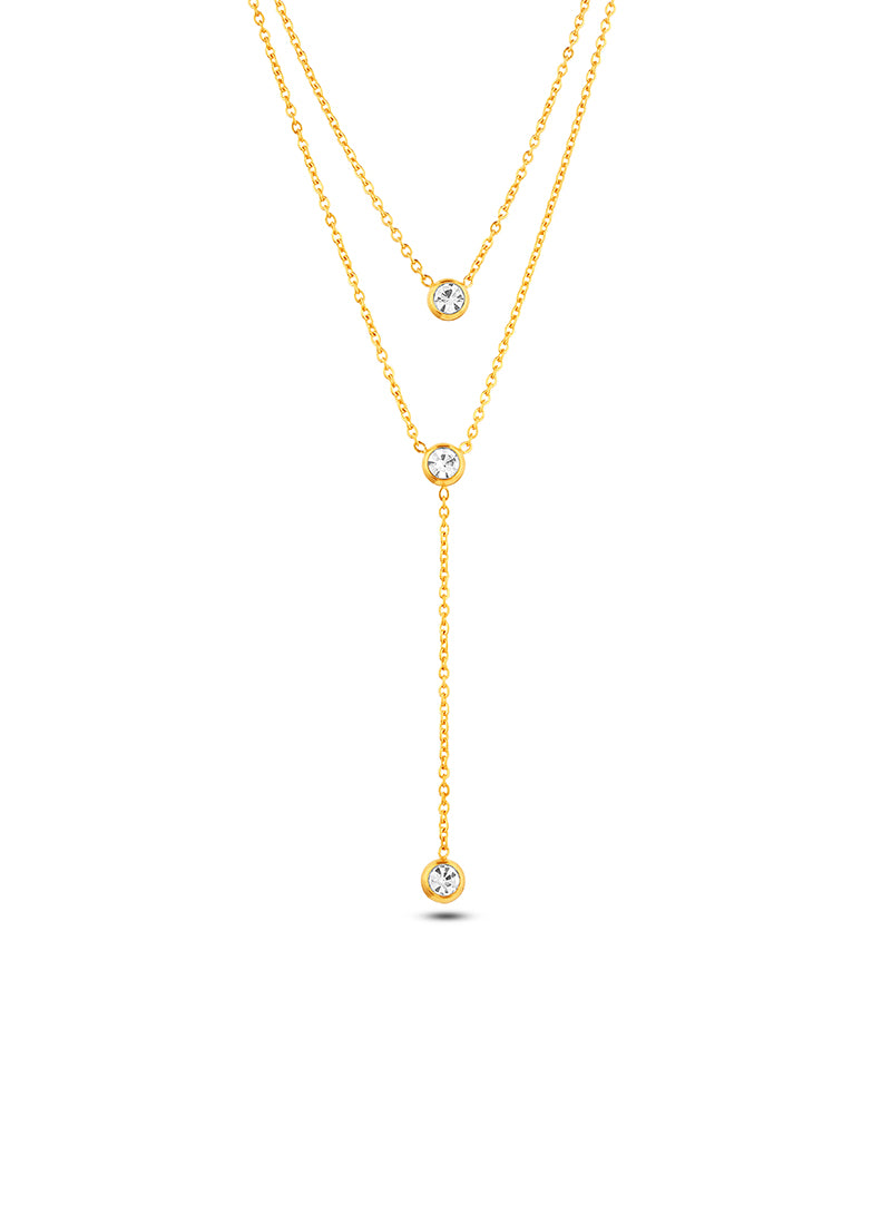 Buy Crystal Drop Necklace | 18K Stacked Necklace | Elra
